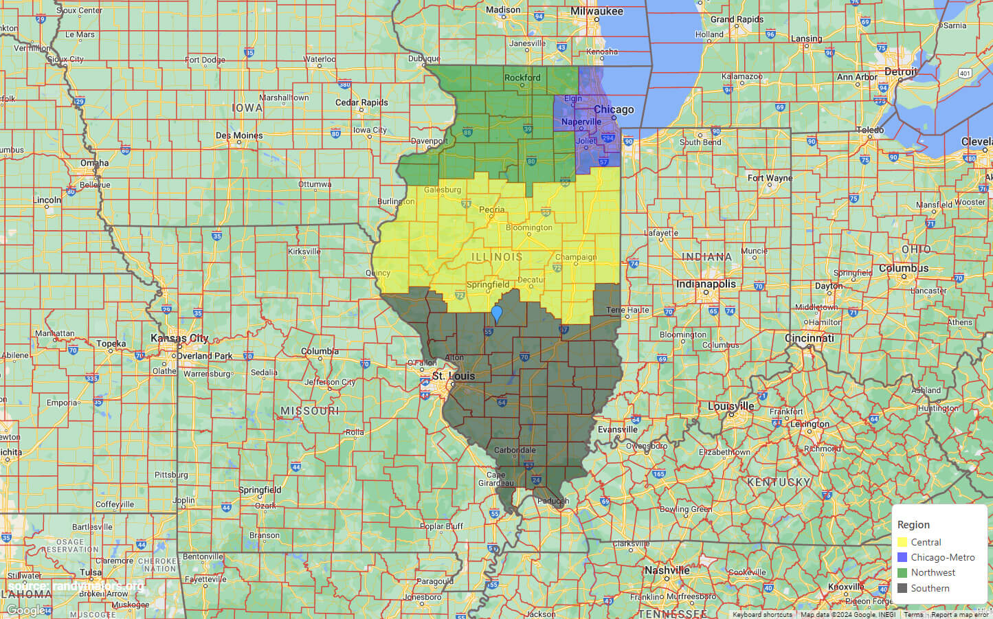 IPRA Regions - Illinois Park and Recreation Association
